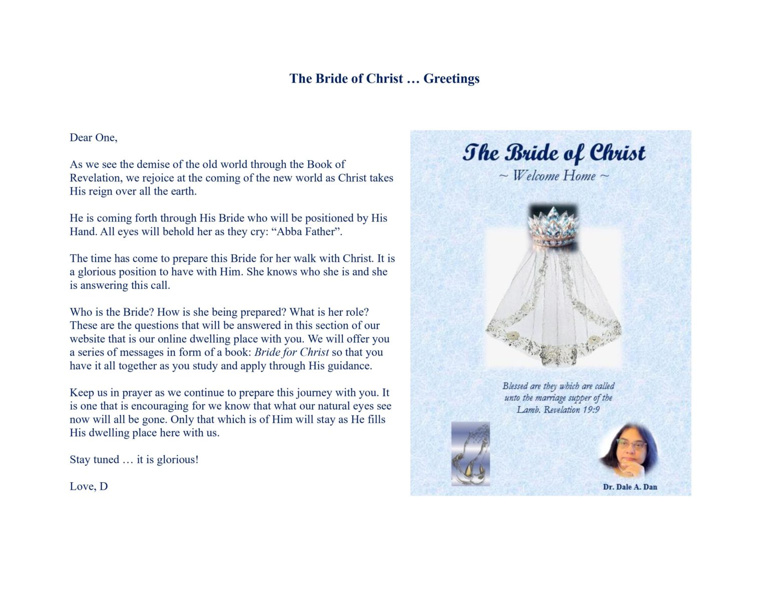 Bride of Christ – Joy at Work